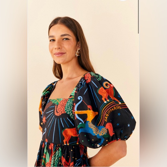 FARM Rio | Dresses | Nwt Farm Rio Zodiac Organic Cotton Mini Dress ...